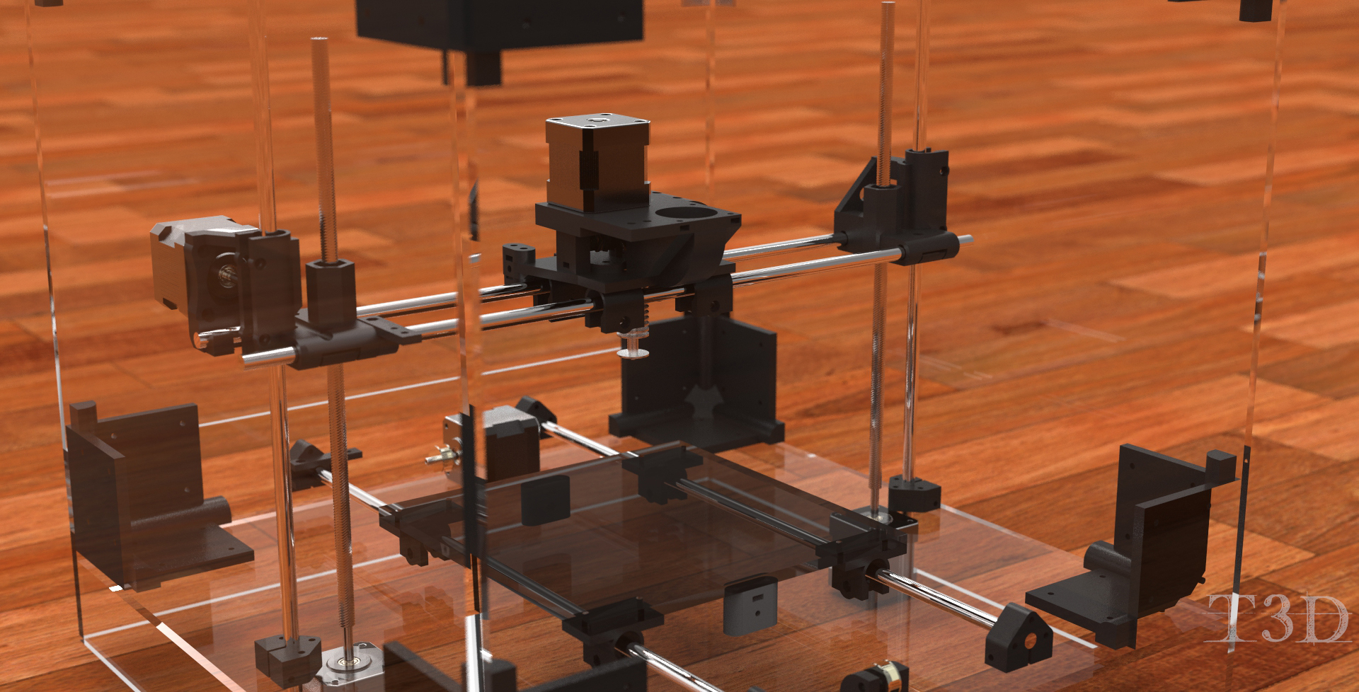 简易3D打印机_PROE*CREO 5_模型图纸下载 – 懒石网