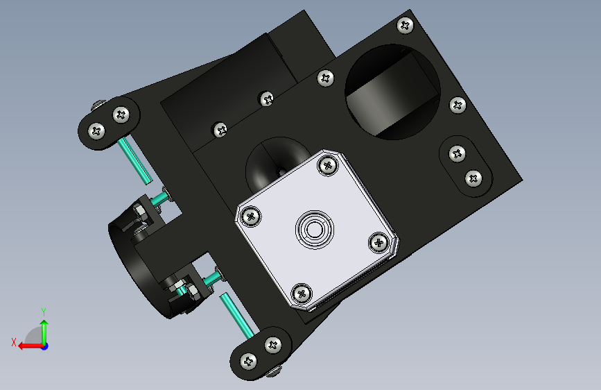 简易3D打印机_PROE*CREO 5_模型图纸下载 – 懒石网