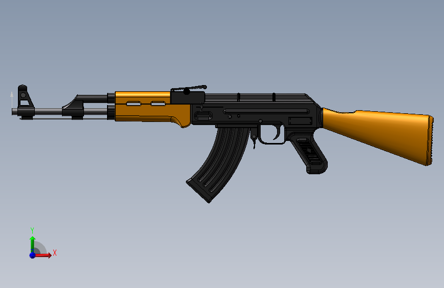 AK47步枪_SOLIDWORKS 2011_模型图纸下载 – 懒石网