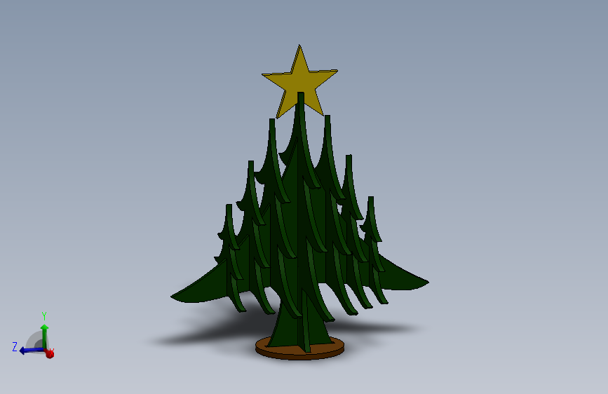 圣诞树_SOLIDWORKS 2015_模型图纸下载 – 懒石网