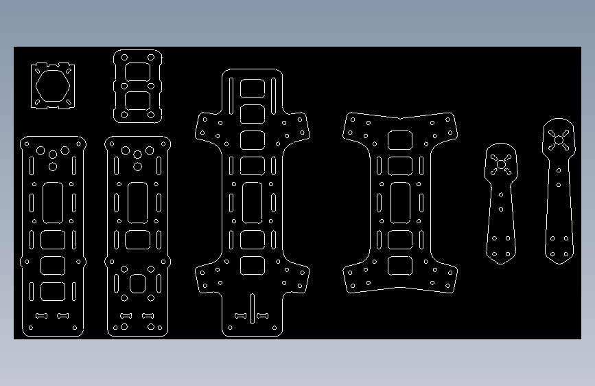 QAV 250机架_AotuCAD dxf_模型图纸下载 – 懒石网