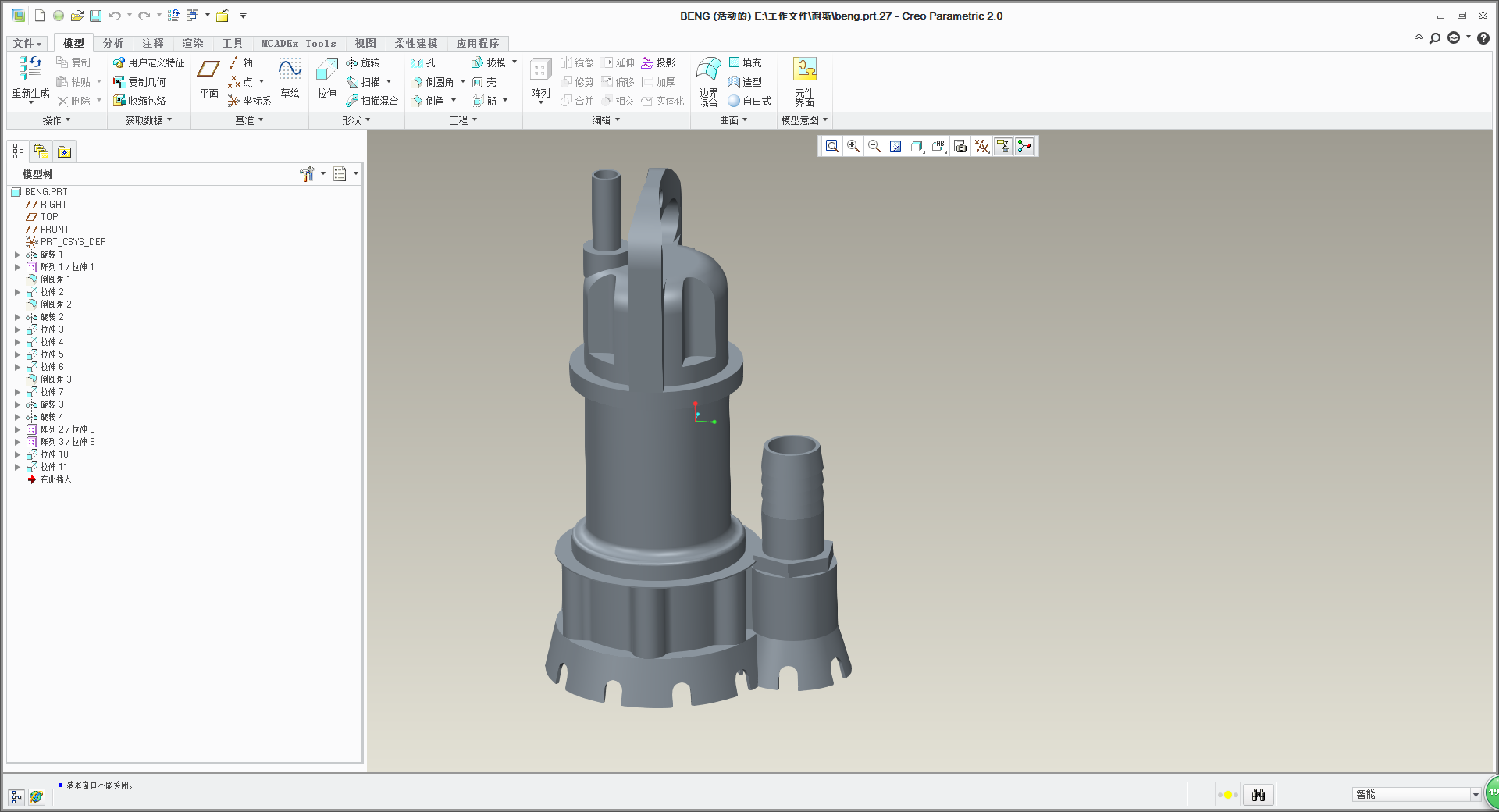提升泵_PROE*CREO 5_模型图纸下载 – 懒石网