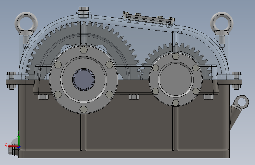 普通一级直齿轮减速箱3D图纸 CREO设计_SOLIDWORKS 2019_模型图纸下载 – 懒石网
