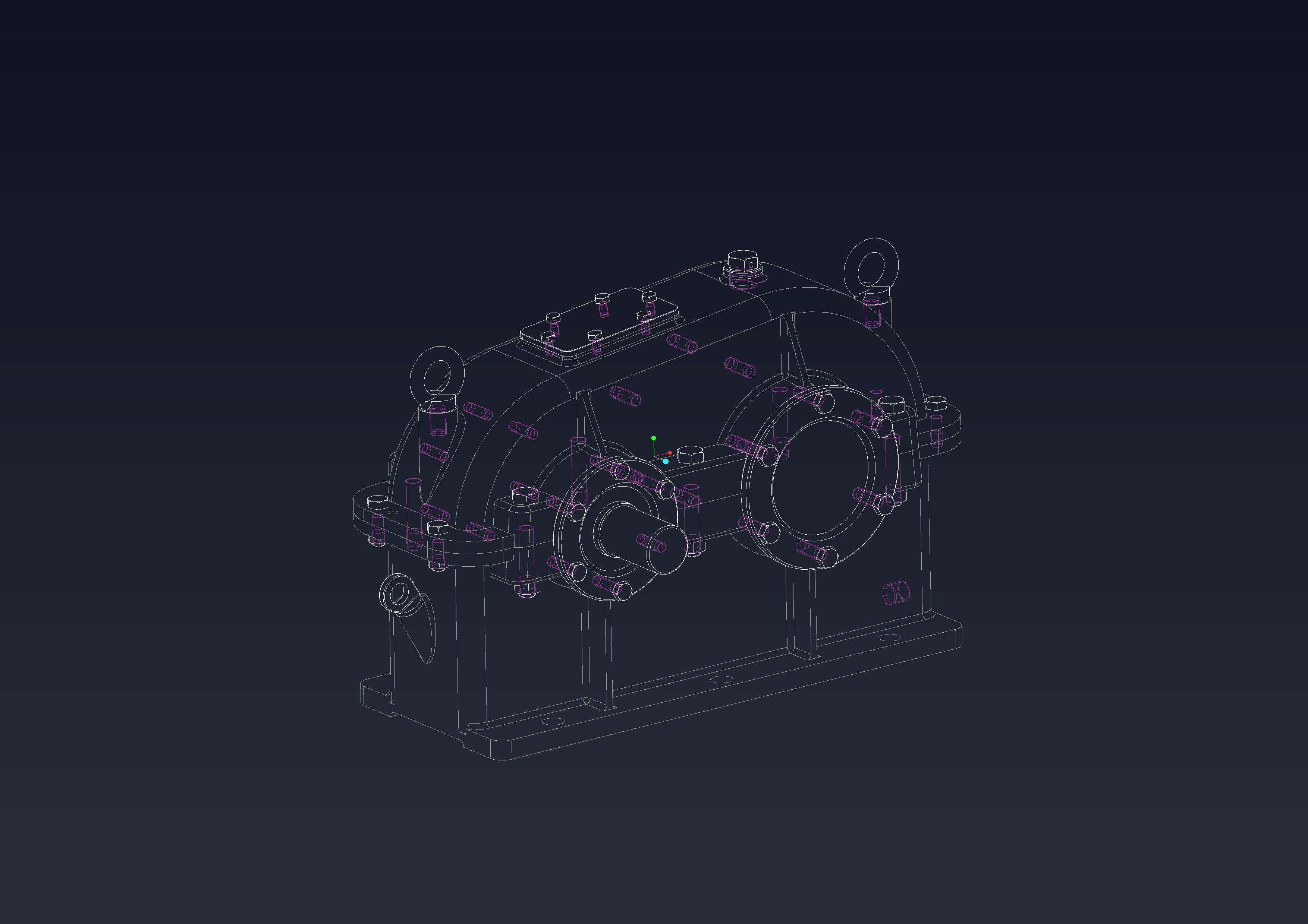 普通一级直齿轮减速箱3D图纸 CREO设计_SOLIDWORKS 2019_模型图纸下载 – 懒石网
