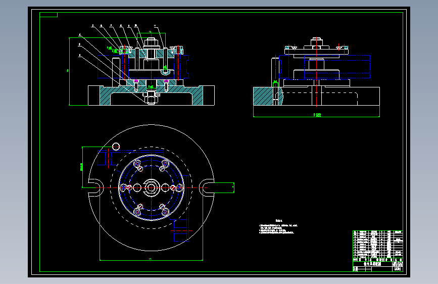 角形轴承箱钻两支脚Φ26通孔Ra12.5夹具设计（全套设计及CAD图纸）_AutoCAD 2007_模型图纸下载 – 懒石网