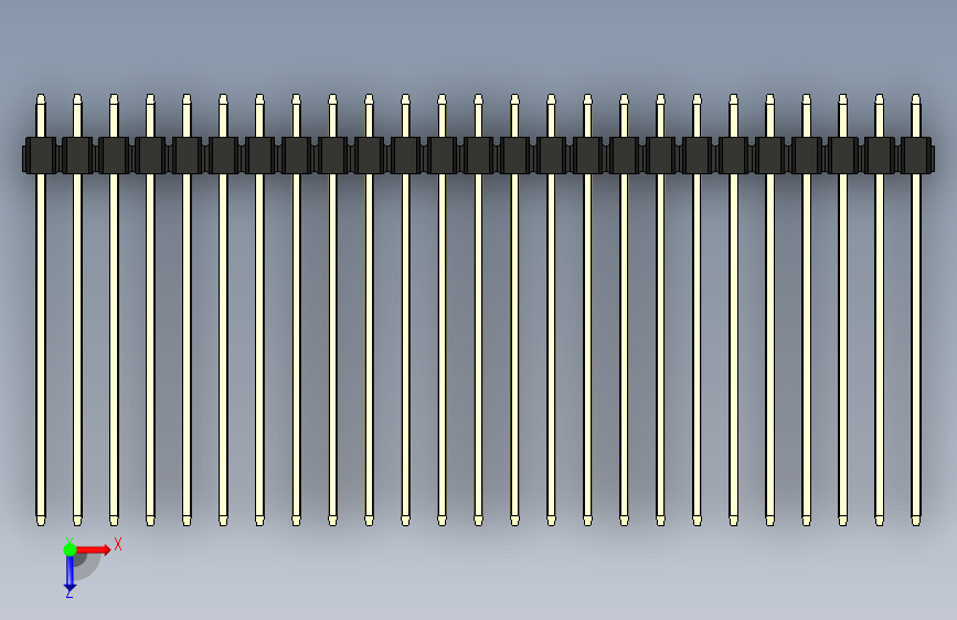 彩色公头100mil（2.54mm）系列-DS1021_black_2x25p_100mil_Type43_rev1.0_STEP_模型图纸下载 – 懒石网
