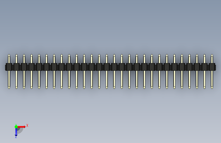 彩色公头100mil（2.54mm）系列-DS1021_black_2x28p_100mil_Type1_rev1.0_STEP_模型图纸下载 – 懒石网