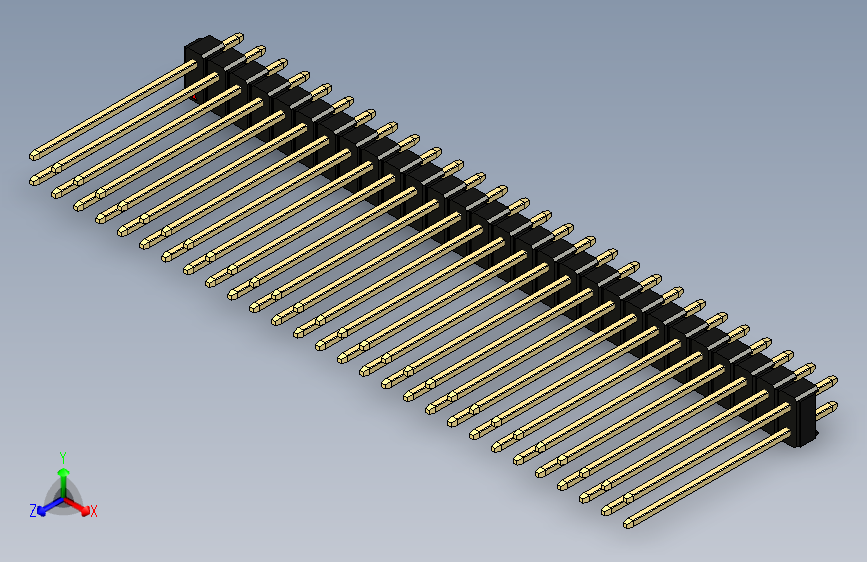 彩色公头100mil（2.54mm）系列-DS1021_black_2x28p_100mil_Type19_rev1.0_STEP_模型图纸下载 – 懒石网