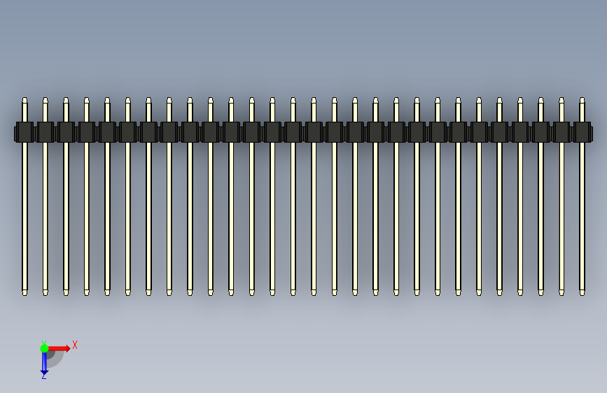 彩色公头100mil（2.54mm）系列-DS1021_black_2x28p_100mil_Type19_rev1.0_STEP_模型图纸下载 – 懒石网
