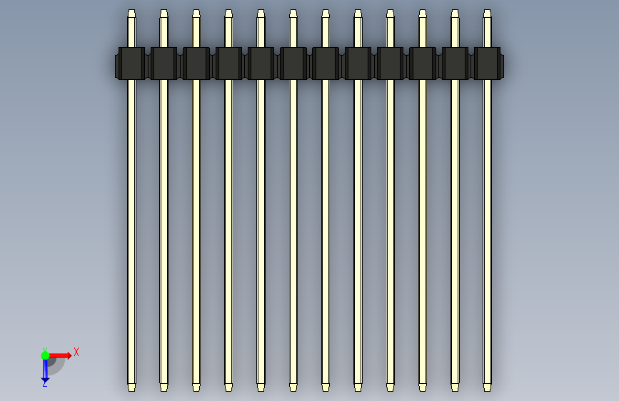 彩色公头100mil（2.54mm）系列-DS1021_black_3x12p_100mil_Type43_rev1.0_STEP_模型图纸下载 – 懒石网