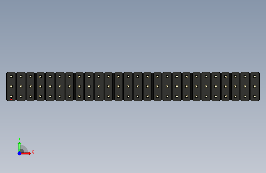 彩色公头100mil（2.54mm）系列-DS1021_black_3x26p_100mil_Type5_rev1.0_STEP_模型图纸下载 – 懒石网