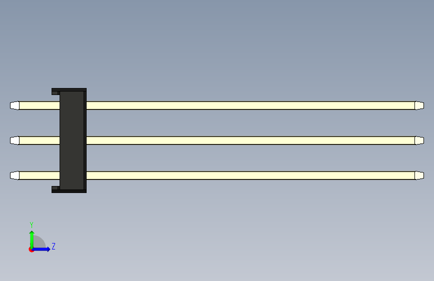 彩色公头100mil（2.54mm）系列-DS1021_black_3x32p_100mil_Type43_rev1.0_STEP_模型图纸下载 – 懒石网