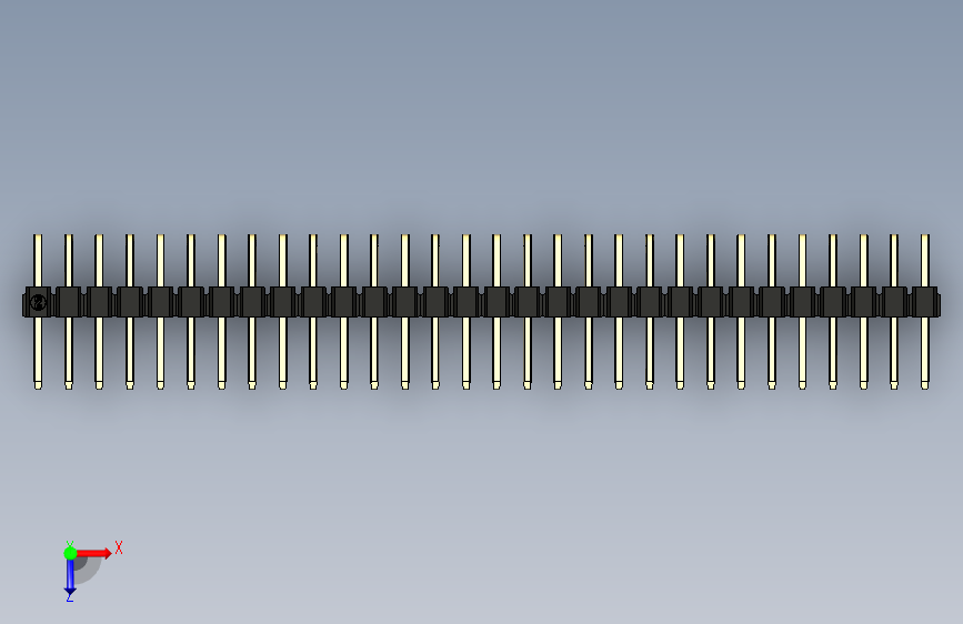 彩色公排针 100mil 2.54mm 系列-DS1022_black_2x30p_100mil_TypeD_rev1.0_STEP_模型图纸下载 – 懒石网