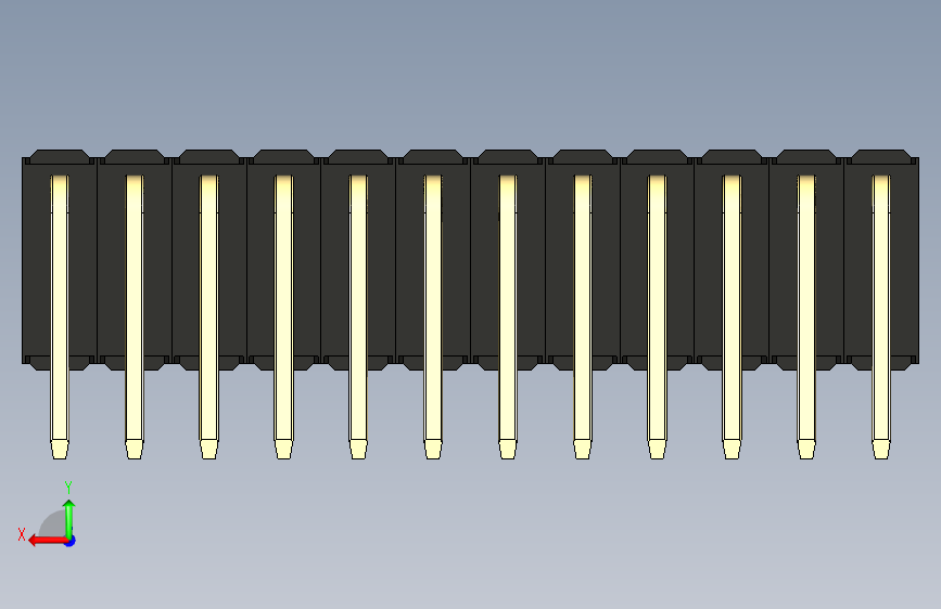 彩色公排针 100mil 2.54mm 系列-DS1022_black_3x12p_100mil_TypeD_rev1.0_STEP_模型图纸下载 – 懒石网