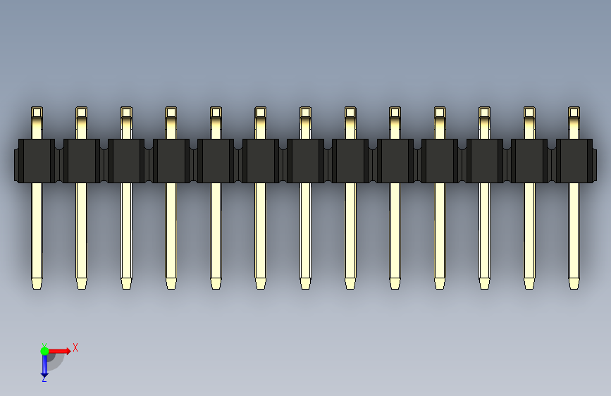 彩色公排针 100mil 2.54mm 系列-DS1022_black_26p_100mil_TypeSMT_rev1.0_STEP_模型图纸下载 – 懒石网