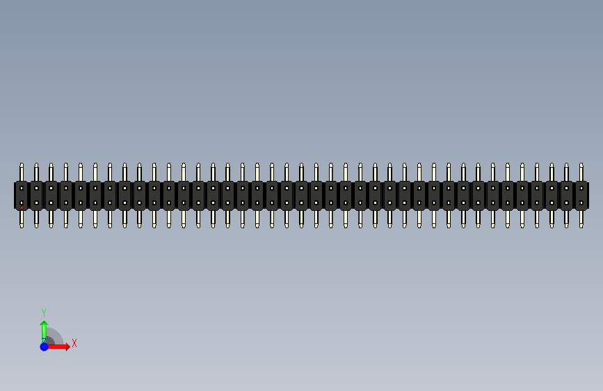 彩色公排针 100mil 2.54mm 系列-DS1022_black_78p_100mil_TypeSMT_rev1.0_STEP_模型图纸下载 – 懒石网