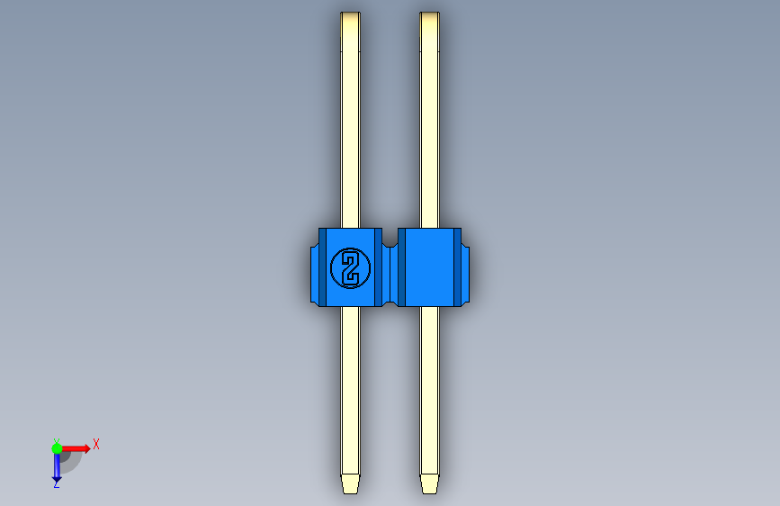 彩色公排针 100mil 2.54mm 系列-DS1022_blue_3x02p_100mil_TypeD_rev1.0_STEP_模型图纸下载 – 懒石网