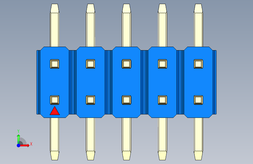 彩色公排针 100mil 2.54mm 系列-DS1022_blue_10p_100mil_TypeSMT_rev1.0_STEP_模型图纸下载 – 懒石网