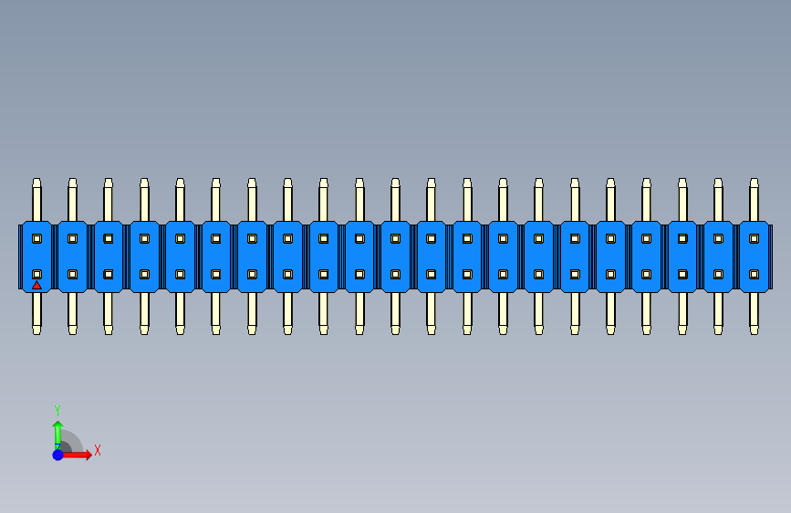 彩色公排针 100mil 2.54mm 系列-DS1022_blue_42p_100mil_TypeSMT_rev1.0_STEP_模型图纸下载 – 懒石网