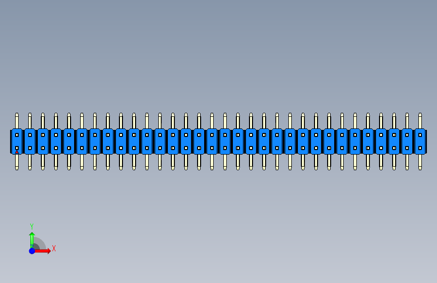 彩色公排针 100mil 2.54mm 系列-DS1022_blue_64p_100mil_TypeSMT_rev1.0_STEP_模型图纸下载 – 懒石网