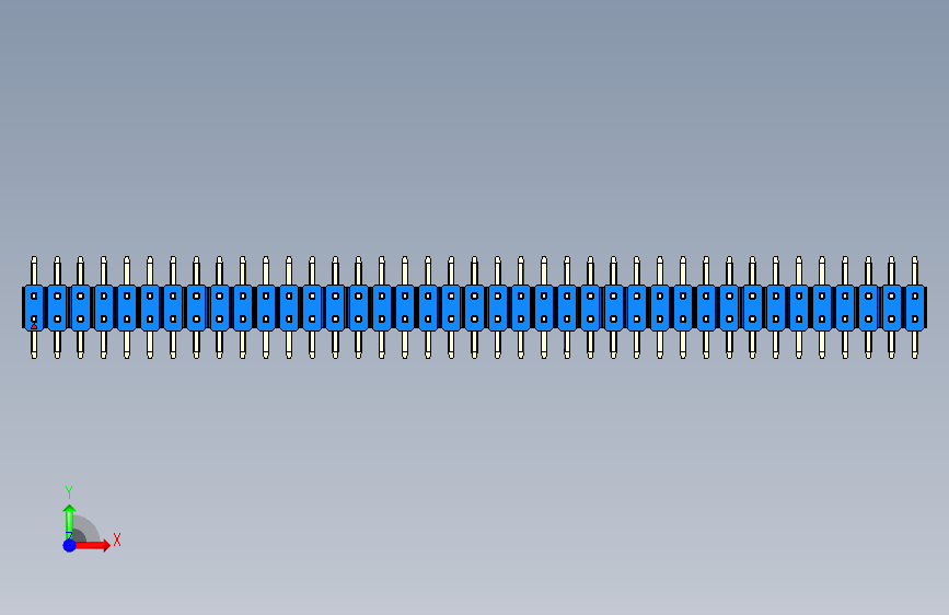 彩色公排针 100mil 2.54mm 系列-DS1022_blue_78p_100mil_TypeSMT_rev1.0_STEP_模型图纸下载 – 懒石网