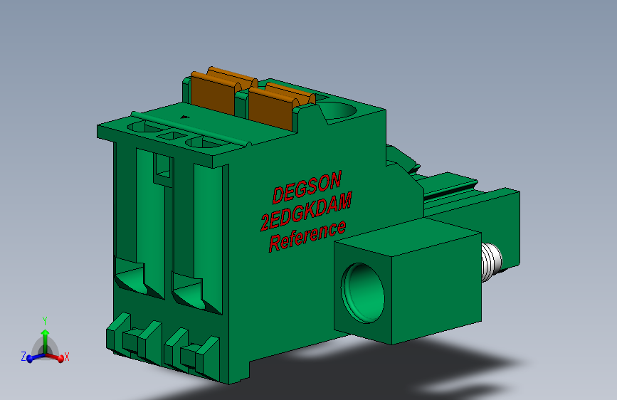 DEGSON 2EDG（M） 系列 5.0mm 螺丝锁紧可插拔接线端子组-2EDGKDAM-5.0_5.08-xxP-14-00AH_SOLIDWORKS 2020_模型图纸下载 – 懒石网