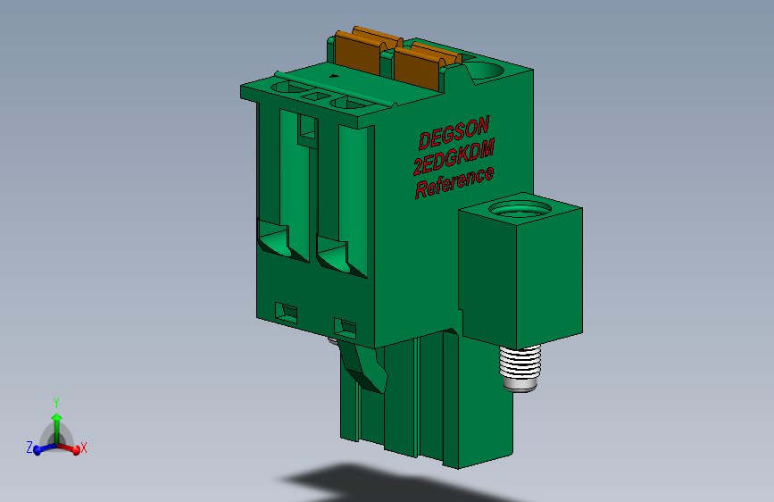 DEGSON 2EDG（M） 系列 5.0mm 螺丝锁紧可插拔接线端子组-2EDGKDM-5.0_5.08-xxP-14-00AH_SOLIDWORKS 2020_模型图纸下载 – 懒石网