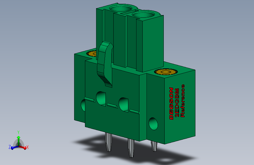 DEGSON 2EDG（M） 系列 5.0mm 螺丝锁紧可插拔接线端子组-2EDGBM-5.0_5.08-xxP-14-00AH_SOLIDWORKS 2020_模型图纸下载 – 懒石网