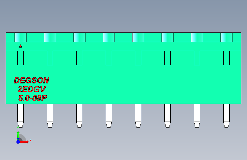 DEGSON 2EDG 系列 5.0mm 可插拔接线端子组-2EDGV-5.0-08P-14-00AH_STEP_模型图纸下载 – 懒石网