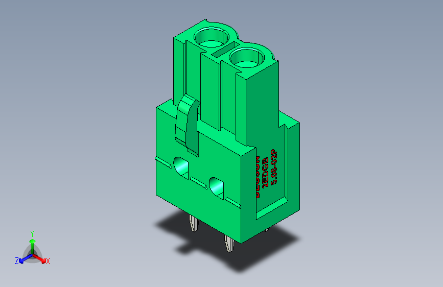 DEGSON 2EDG 系列 5.08mm 可插拔接线端子组-2EDGB-5.08-02P-14-00AH_STEP_模型图纸下载 – 懒石网