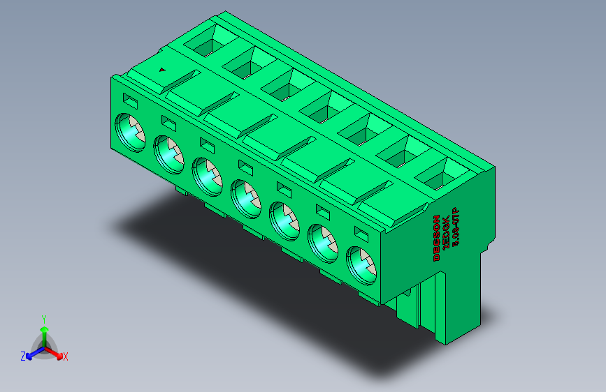 DEGSON 2EDG 系列 5.08mm 可插拔接线端子组-2EDGK-5.08-07P-14-00AH_STEP_模型图纸下载 – 懒石网