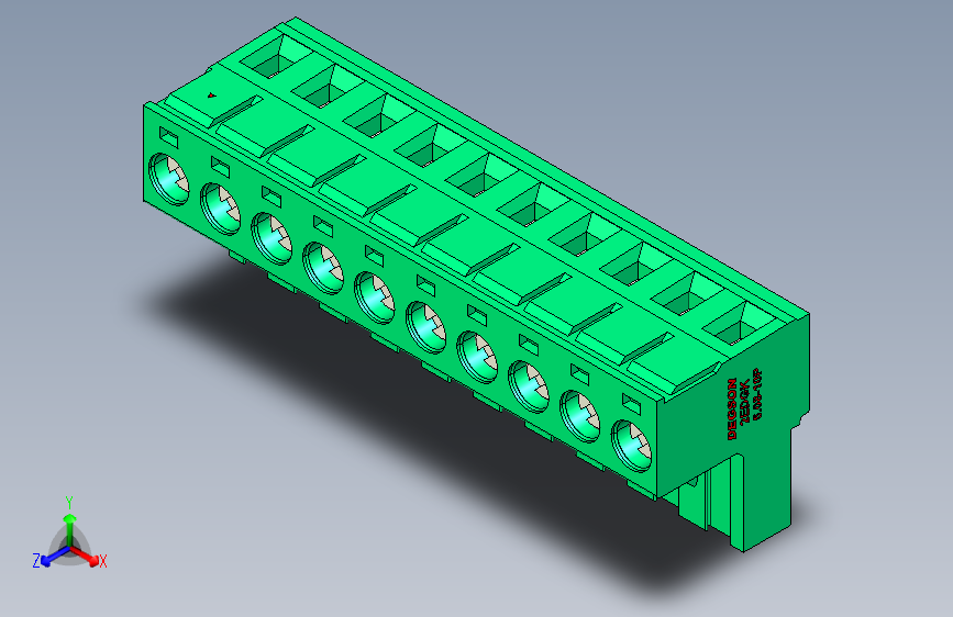 DEGSON 2EDG 系列 5.08mm 可插拔接线端子组-2EDGK-5.08-10P-14-00AH_STEP_模型图纸下载 – 懒石网