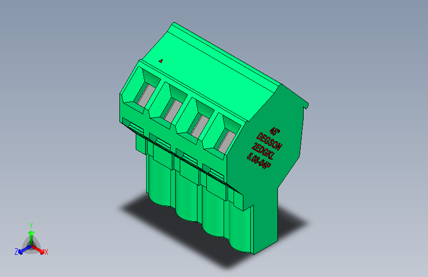 DEGSON 2EDG 系列 5.08mm 可插拔接线端子组-2EDGKL-5.08-04P-14-00AH_STEP_模型图纸下载 – 懒石网