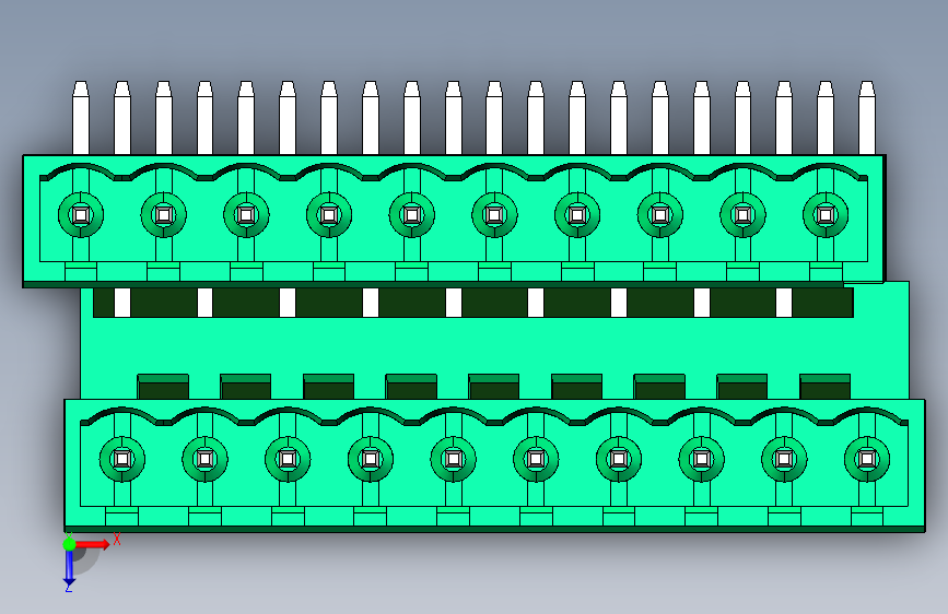 DEGSON 2EDG 系列 5.08mm 可插拔接线端子组-2EDGRTC-5.08-20P-14-00AH_STEP_模型图纸下载 – 懒石网
