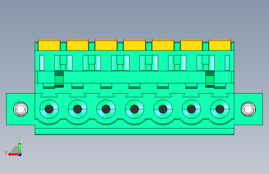 DEGSON 2EDG（M） 系列 5.0mm 螺丝锁紧可插拔接线端子组-2EDGKDAM-5.0-07P-14-00AH_STEP_模型图纸下载 – 懒石网
