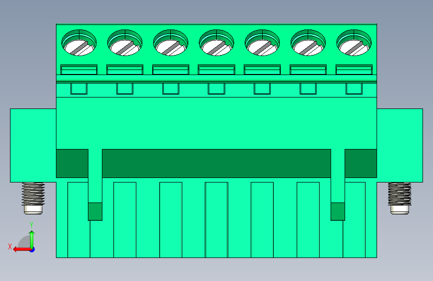 DEGSON 2EDG（M） 系列 5.0mm 螺丝锁紧可插拔接线端子组-2EDGKLM-5.0-07P-14-00AH_STEP_模型图纸下载 – 懒石网