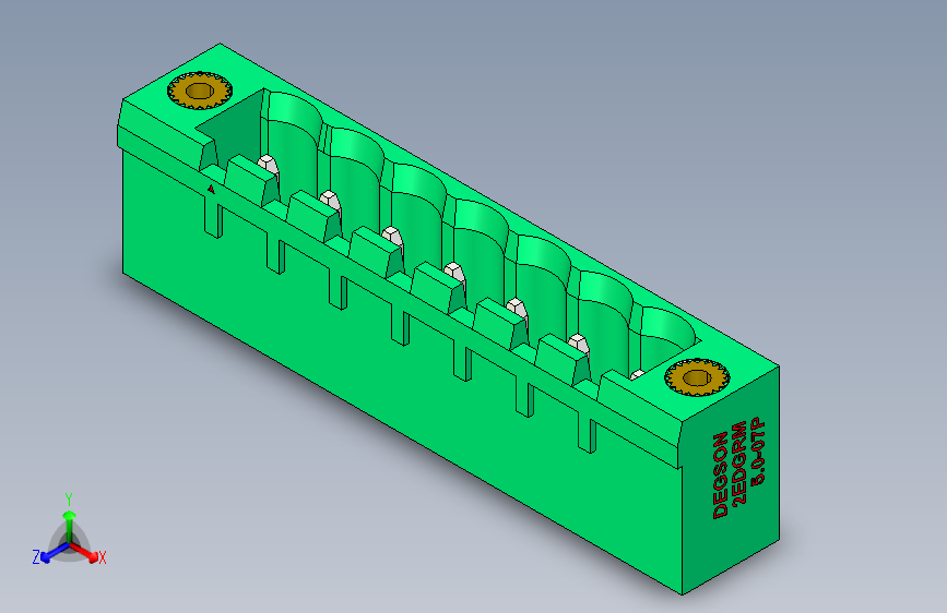 DEGSON 2EDG（M） 系列 5.0mm 螺丝锁紧可插拔接线端子组-2EDGRM-5.0-07P-14-00AH_STEP_模型图纸下载 – 懒石网