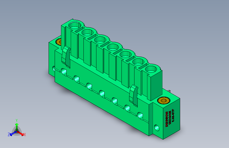 DEGSON 2EDG（M） 系列 5.08mm 螺钉锁紧插拔接线端子组-2EDGAM-5.08-07P-14-00AH_STEP_模型图纸下载 – 懒石网