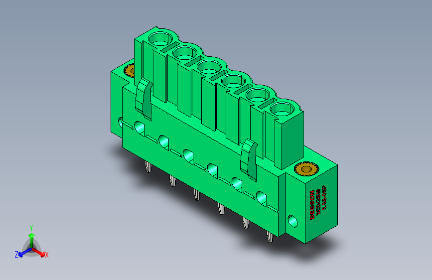 DEGSON 2EDG（M） 系列 5.08mm 螺钉锁紧插拔接线端子组-2EDGBM-5.08-06P-14-00AH_STEP_模型图纸下载 – 懒石网