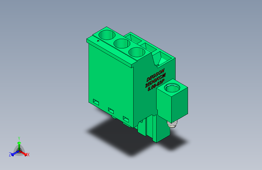 DEGSON 2EDG（M） 系列 5.08mm 螺钉锁紧插拔接线端子组-2EDGKCM-5.08-03P-14-00AH_STEP_模型图纸下载 – 懒石网