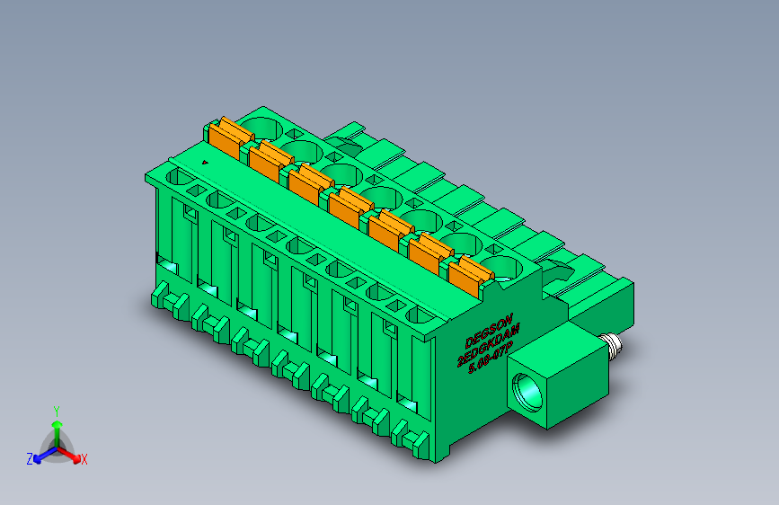 DEGSON 2EDG（M） 系列 5.08mm 螺钉锁紧插拔接线端子组-2EDGKDAM-5.08-07P-14-00AH_STEP_模型图纸下载 – 懒石网