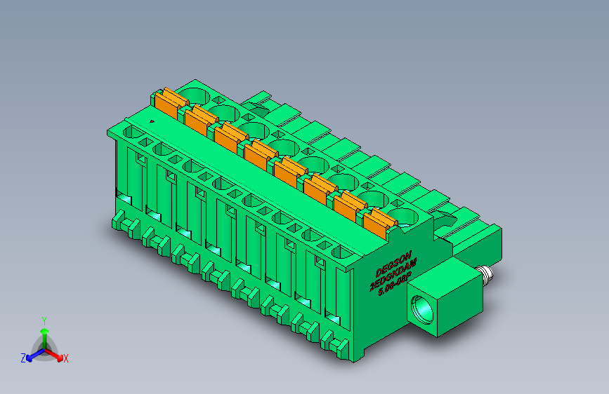 DEGSON 2EDG（M） 系列 5.08mm 螺钉锁紧插拔接线端子组-2EDGKDAM-5.08-08P-14-00AH_STEP_模型图纸下载 – 懒石网