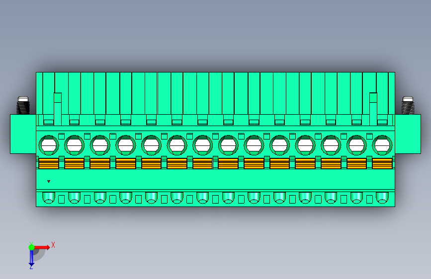 DEGSON 2EDG（M） 系列 5.08mm 螺钉锁紧插拔接线端子组-2EDGKDAM-5.08-14P-14-00AH_STEP_模型图纸下载 – 懒石网