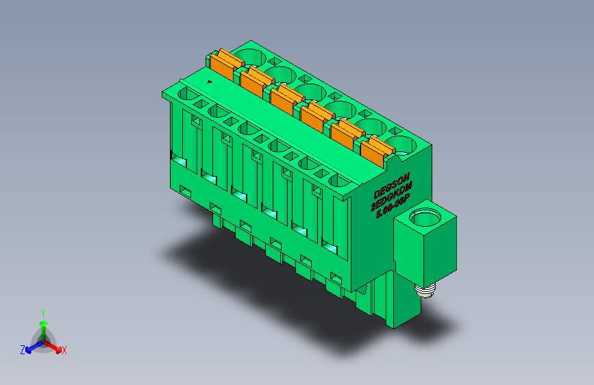 DEGSON 2EDG（M） 系列 5.08mm 螺钉锁紧插拔接线端子组-2EDGKDM-5.08-06P-14-00AH_STEP_模型图纸下载 – 懒石网