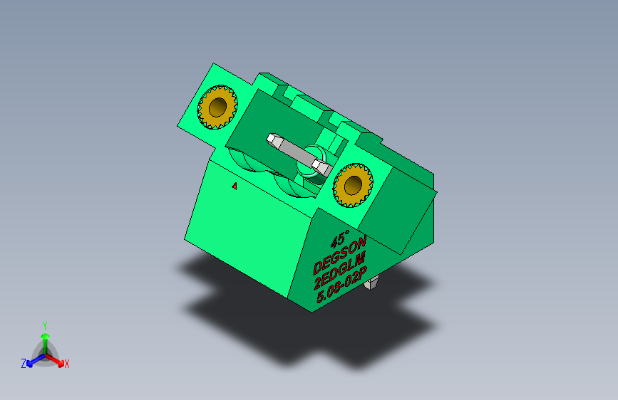 DEGSON 2EDG（M） 系列 5.08mm 螺钉锁紧插拔接线端子组-2EDGLM-5.08-02P-14-00AH_STEP_模型图纸下载 – 懒石网
