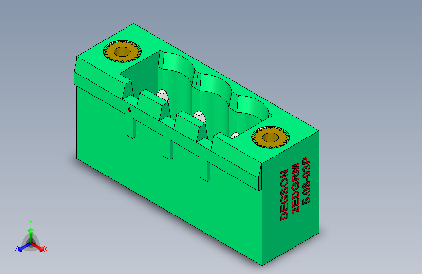 DEGSON 2EDG（M） 系列 5.08mm 螺钉锁紧插拔接线端子组-2EDGRM-5.08-03P-14-00AH_STEP_模型图纸下载 – 懒石网