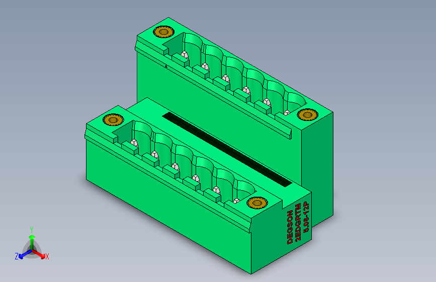 DEGSON 2EDG（M） 系列 5.08mm 螺钉锁紧插拔接线端子组-2EDGRTM-5.08-12P-14-00AH_STEP_模型图纸下载 – 懒石网