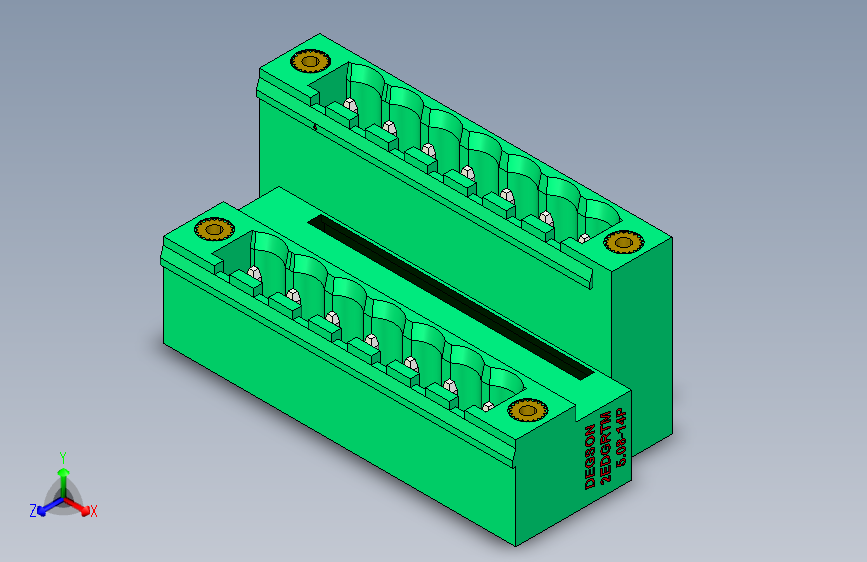 DEGSON 2EDG（M） 系列 5.08mm 螺钉锁紧插拔接线端子组-2EDGRTM-5.08-14P-14-00AH_STEP_模型图纸下载 – 懒石网