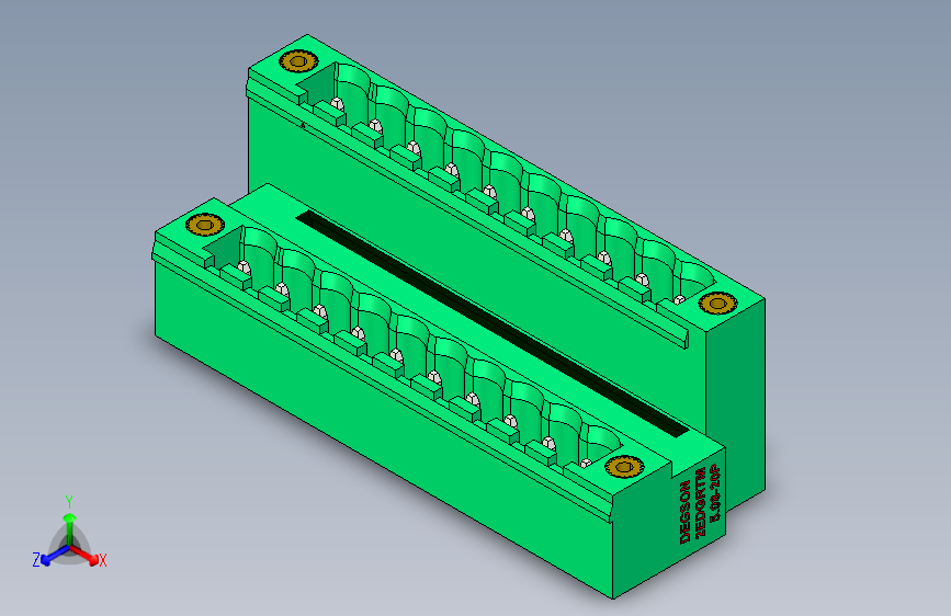 DEGSON 2EDG（M） 系列 5.08mm 螺钉锁紧插拔接线端子组-2EDGRTM-5.08-20P-14-00AH_STEP_模型图纸下载 – 懒石网