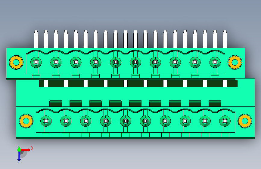 DEGSON 2EDG（M） 系列 5.08mm 螺钉锁紧插拔接线端子组-2EDGRTM-5.08-20P-14-00AH_STEP_模型图纸下载 – 懒石网